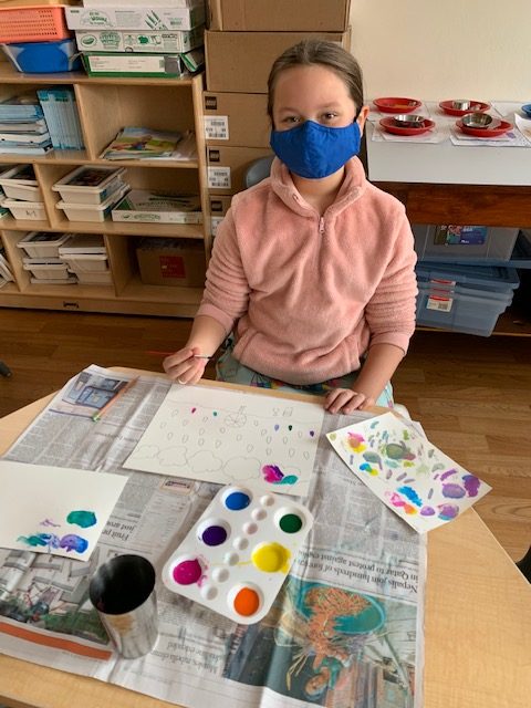 Grade 3 Painting in Person! - Lincoln School Nepal