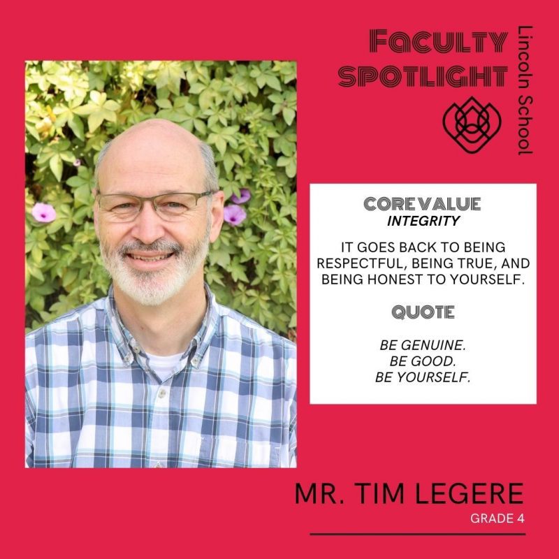 Faculty Spotlight: Mr. Tim Legere - Lincoln School Nepal