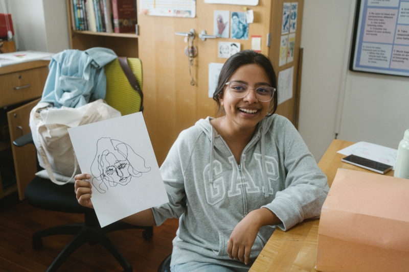 High School Art & Design Contour Drawing - Lincoln School Nepal